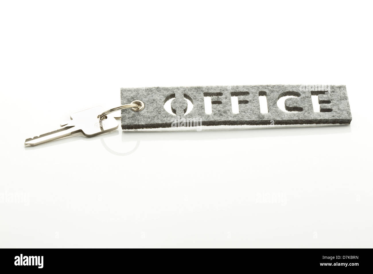 Close up of office key with key chain on white background Stock Photo ...