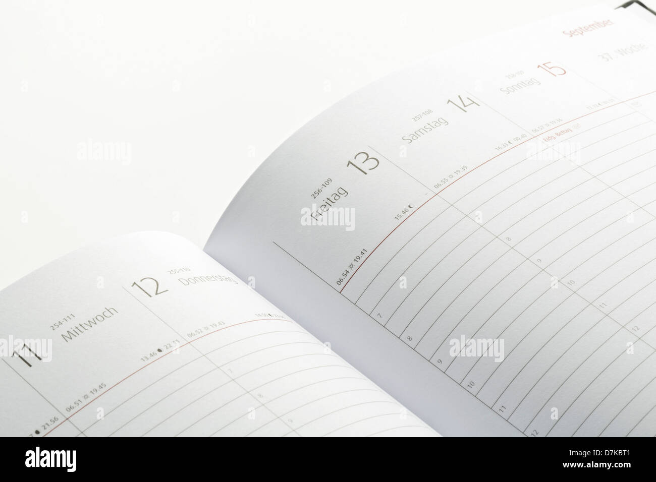 Close up of calendar on white background Stock Photo - Alamy