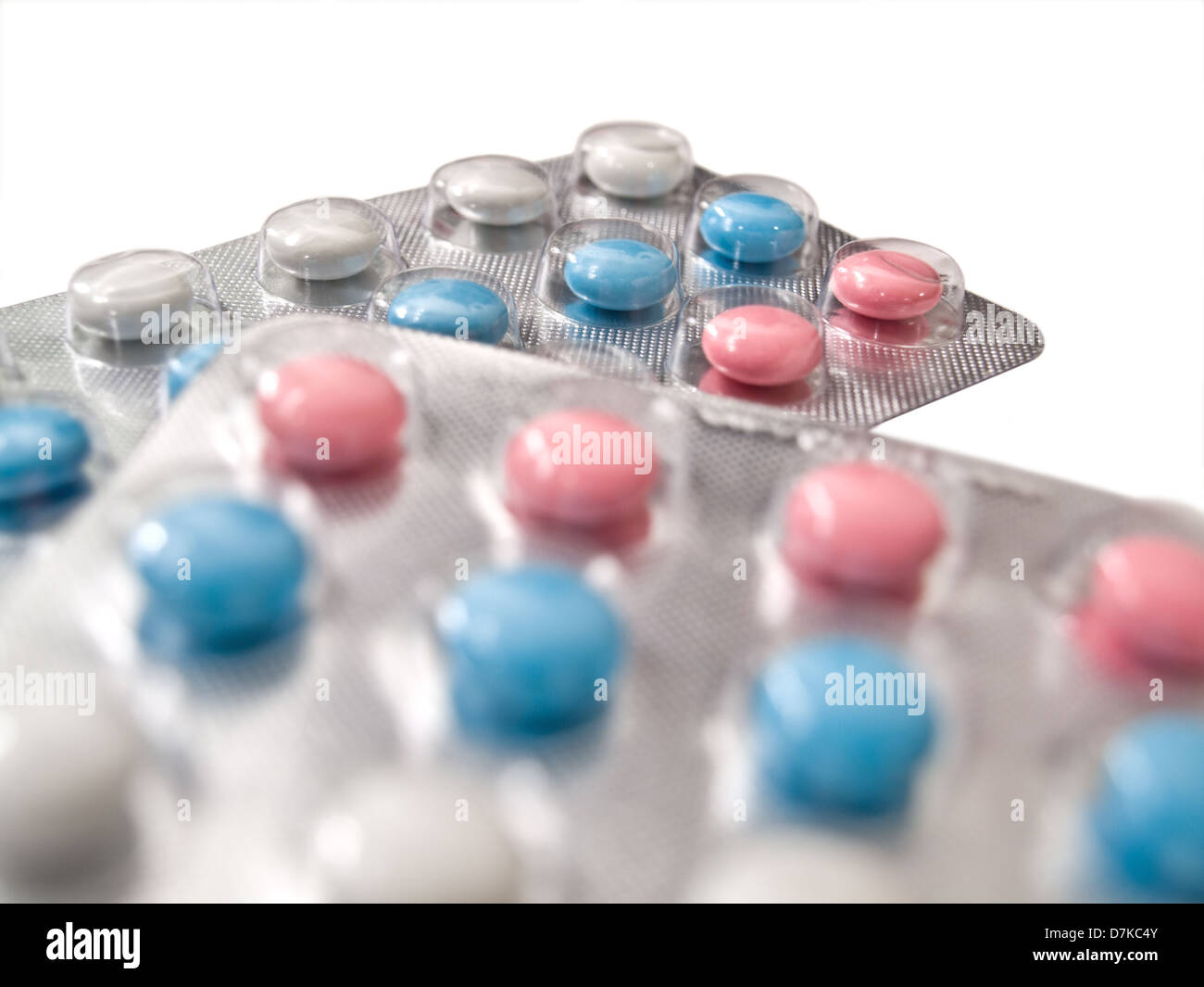 multicolored tablets, isolated on white Stock Photo - Alamy