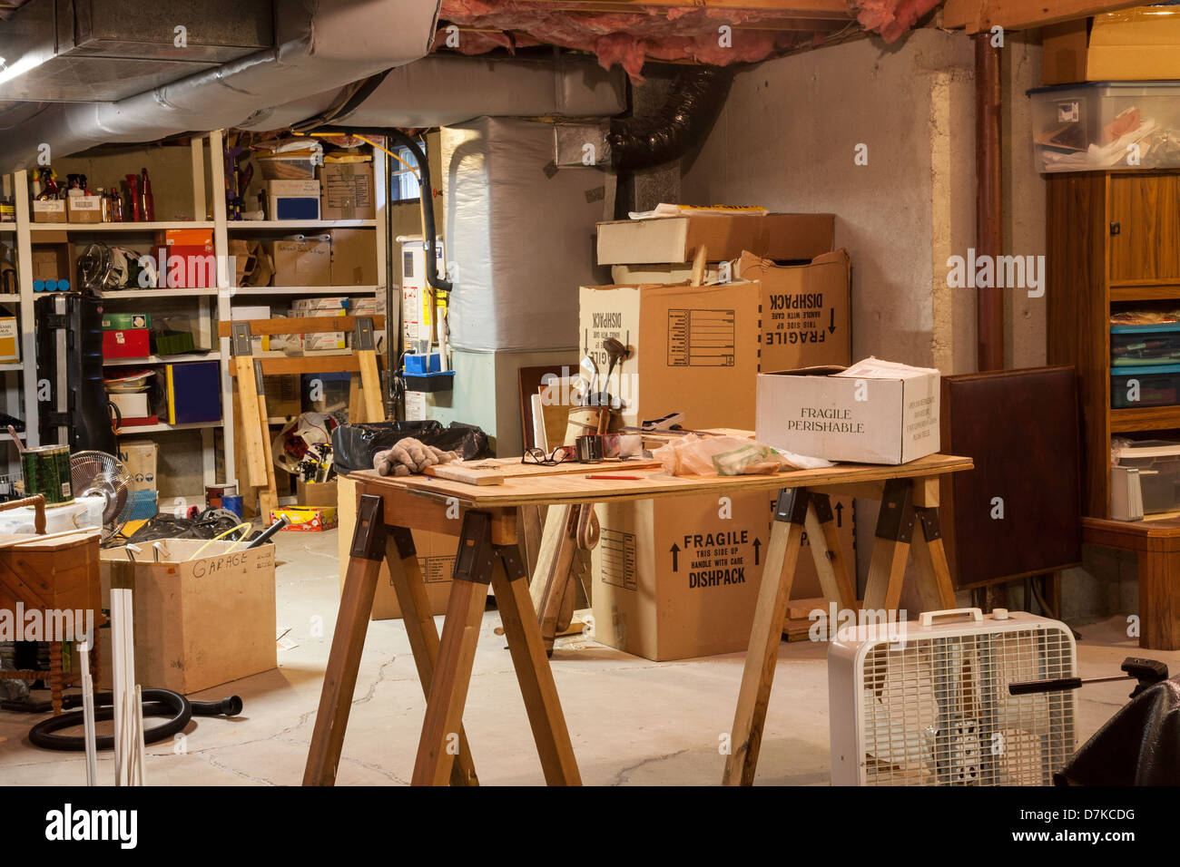 Residential Home Basement Stock Photo - Alamy