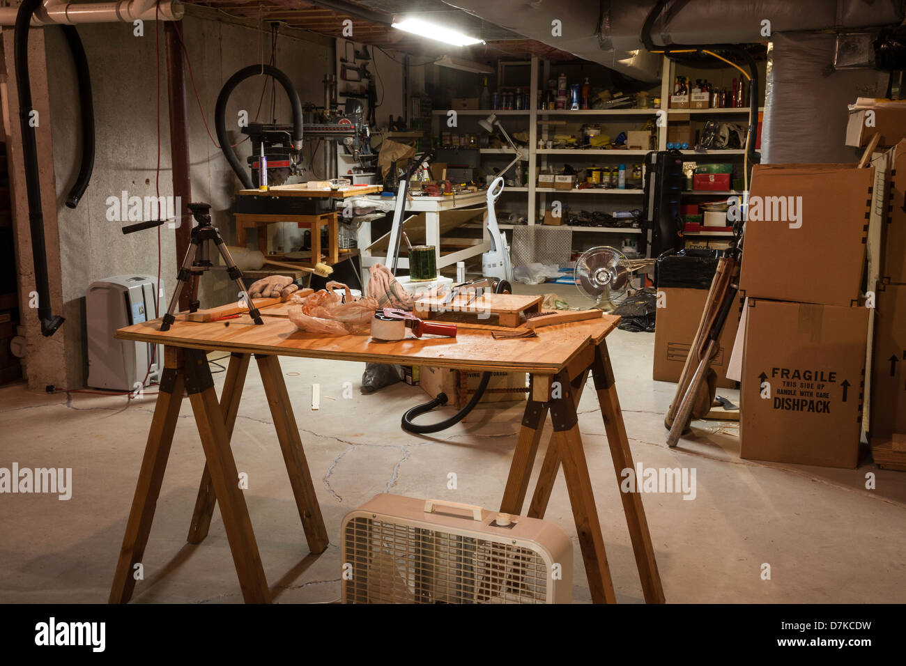 Residential Home Basement Stock Photo - Alamy