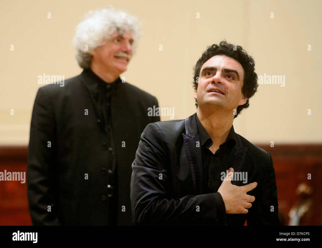 Mexican tenorist Roland Villazon (right) performs in Prague, Czech ...