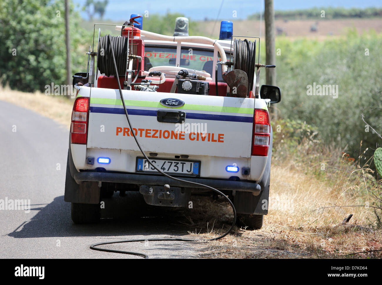 Torre Alfina, Italy, the vehicle of the Italian Civil Protection Stock ...