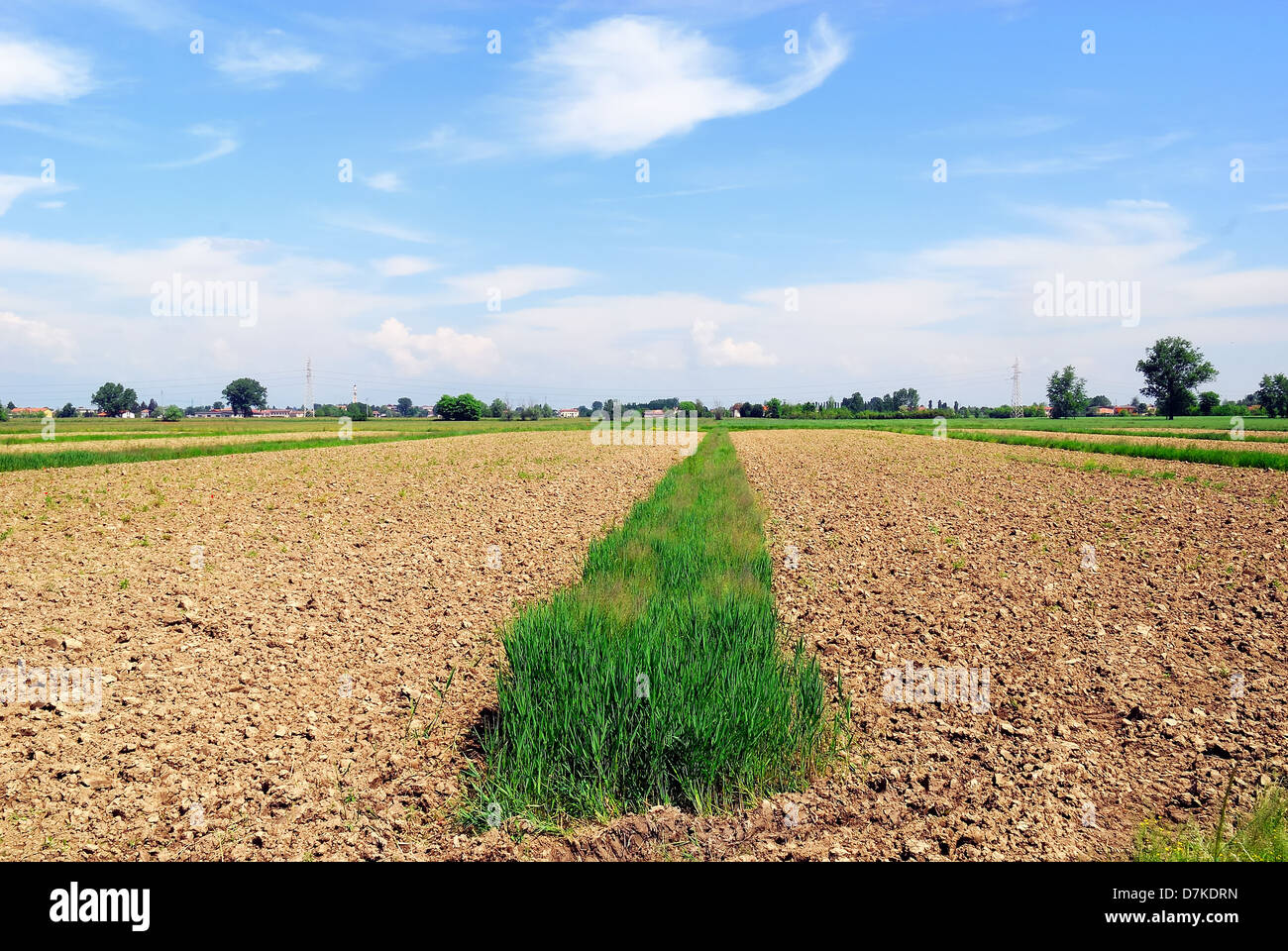 The Veneto countryside. A field ready for sowing Stock Photo - Alamy