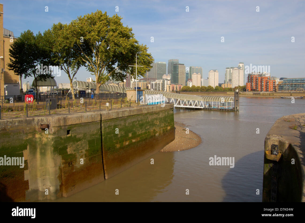 Docklands skyline from South Dock in London, England Stock Photo - Alamy
