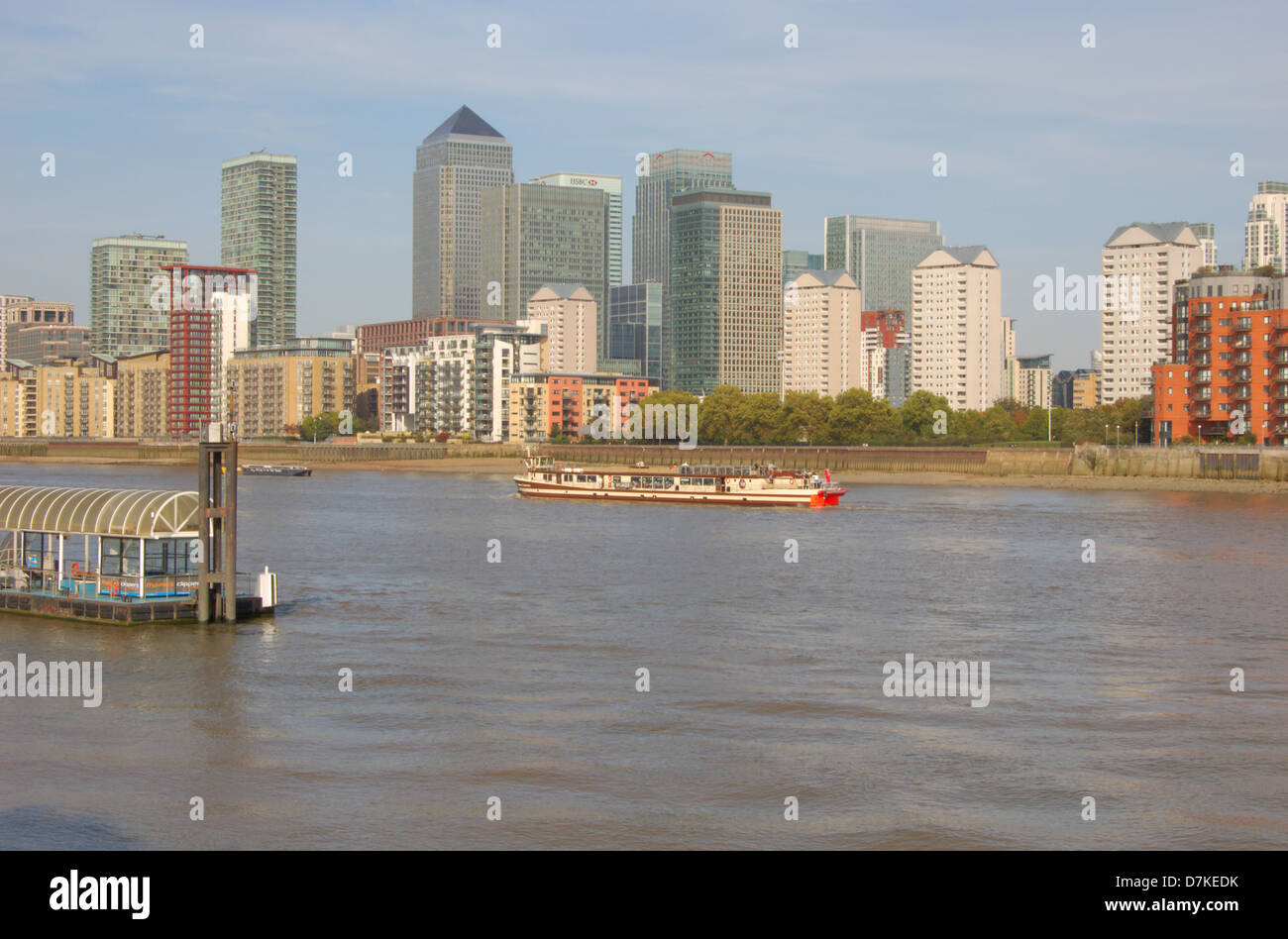 Docklands skyline from South Dock in London, England Stock Photo - Alamy