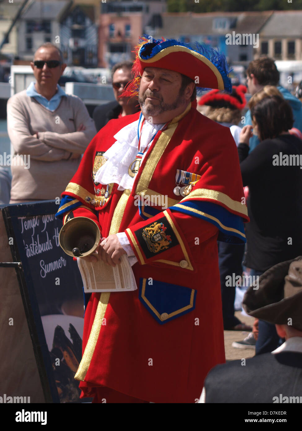 Town Crier Les Ellis at Brixham South Devon, UK 2013 Stock Photo - Alamy