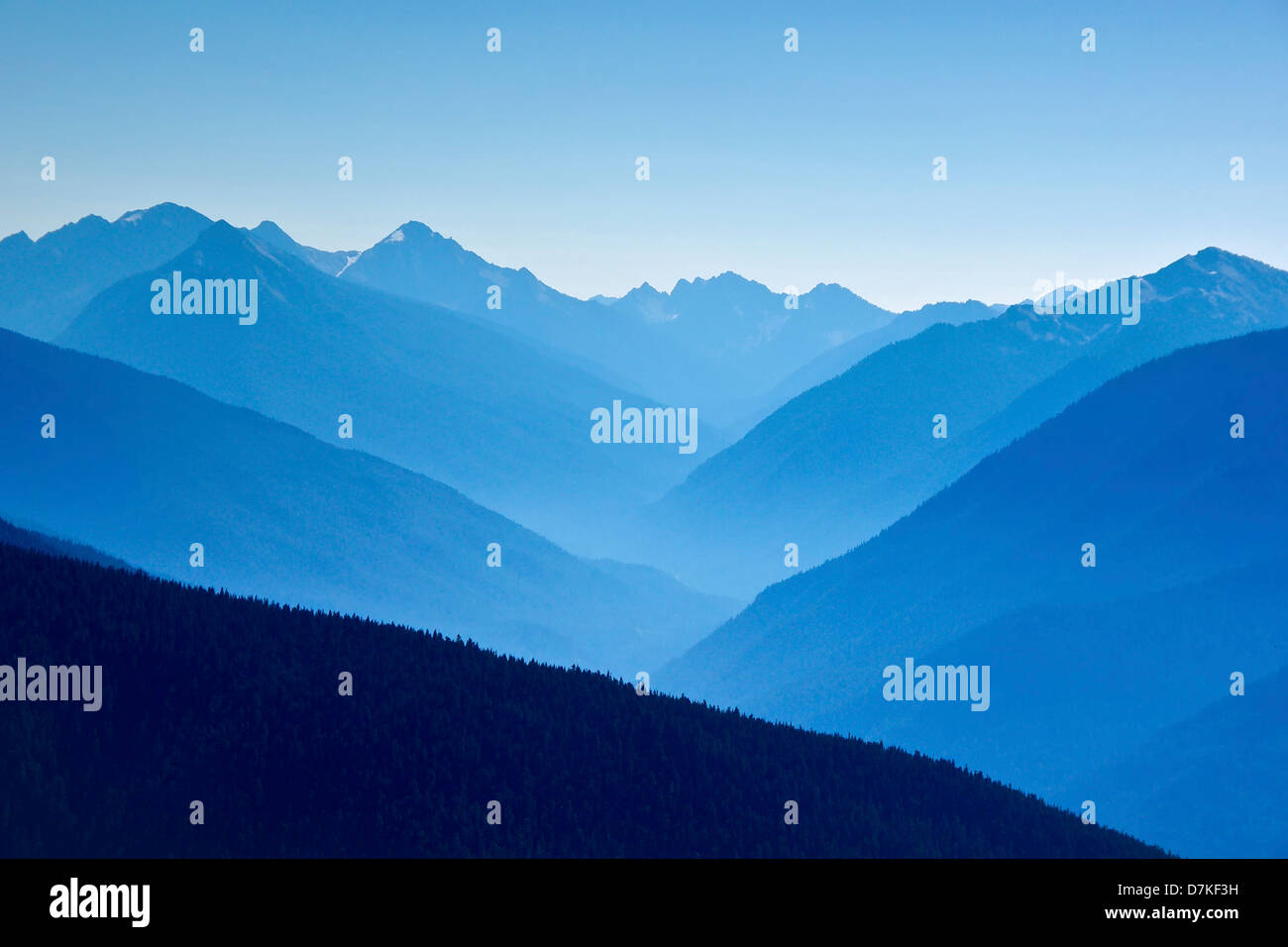 USA, Washington, View of Hurricane Ridge and Olympic National Park ...
