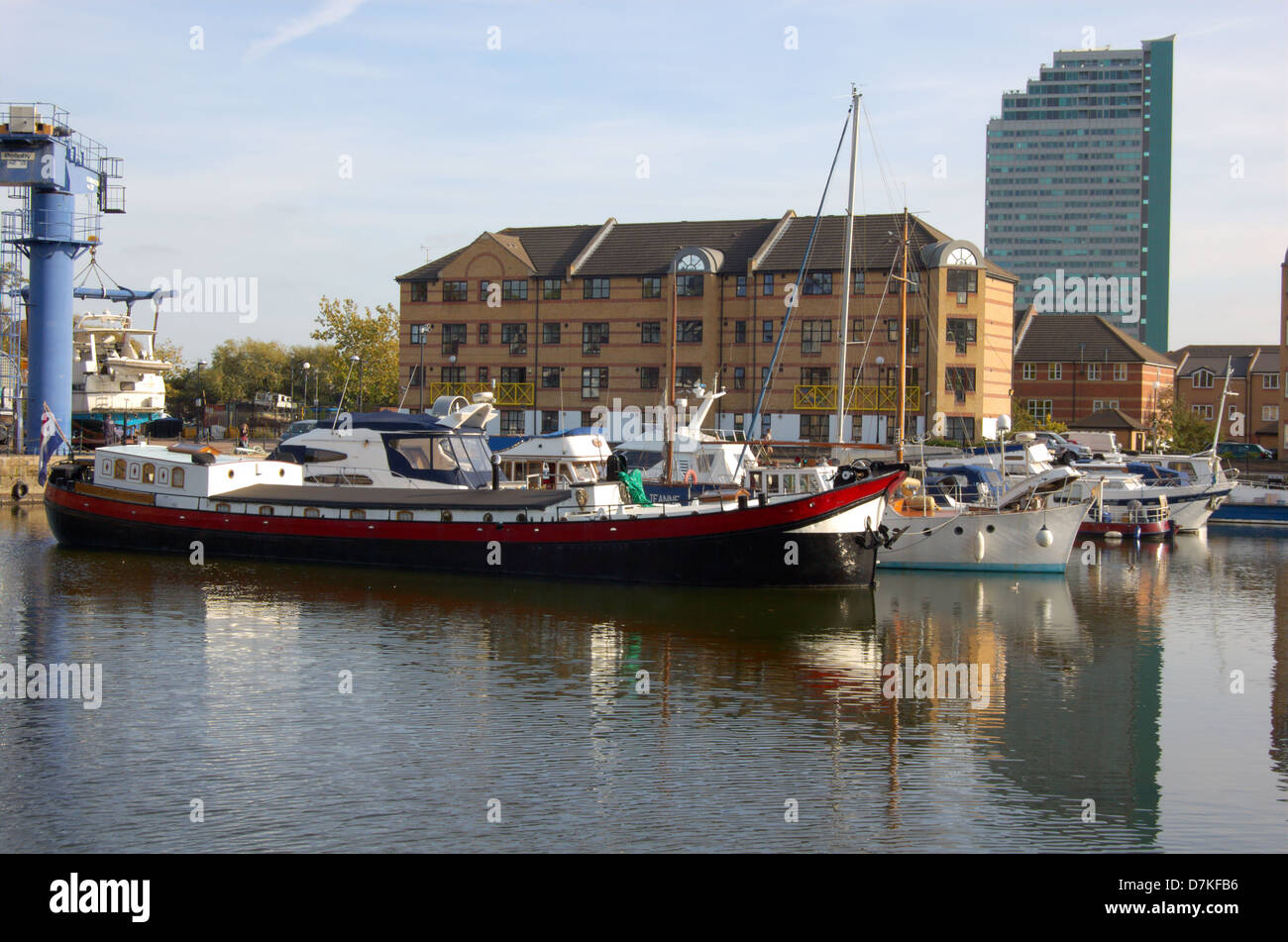 Boats in South Dock in London, England Stock Photo - Alamy
