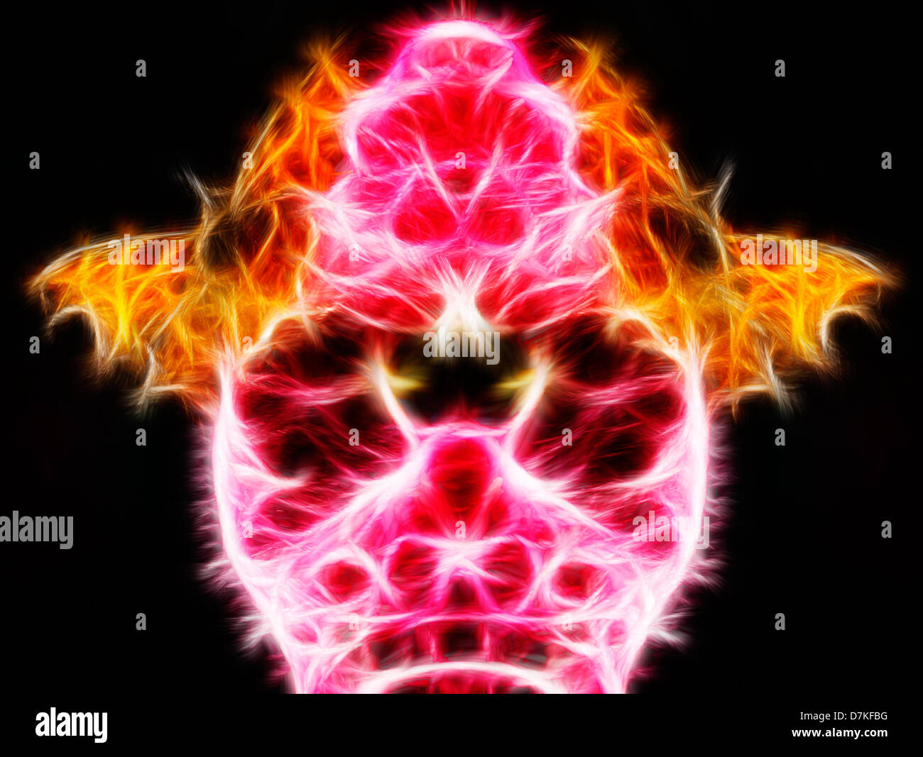 An image of a butterfly on flowers altered to create a humanesque form ...