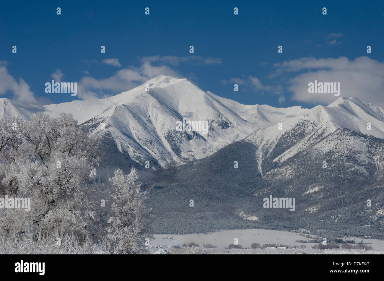 New fallen snow coats the Collegiate Peaks mountains and Mount ...