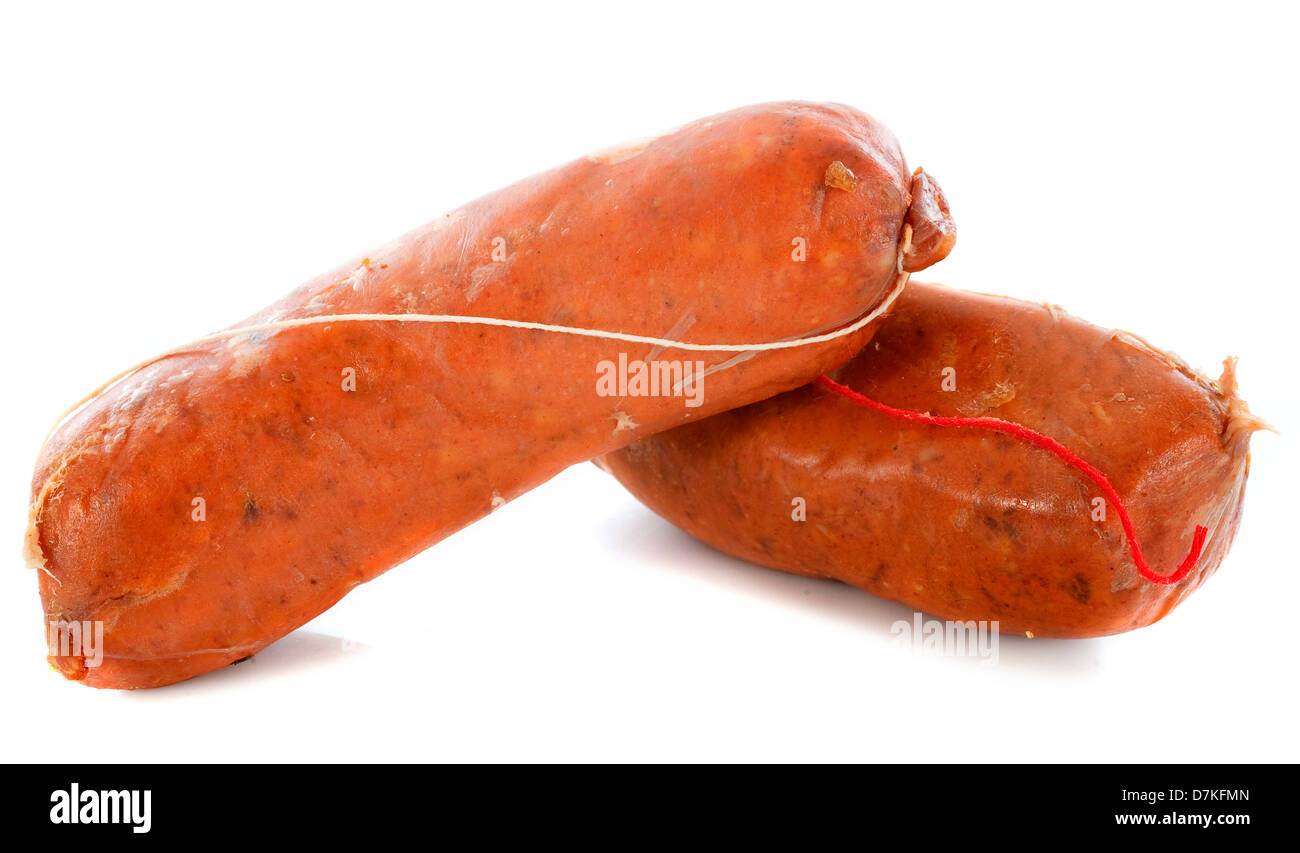 two Sobrassada in front of white background Stock Photo - Alamy