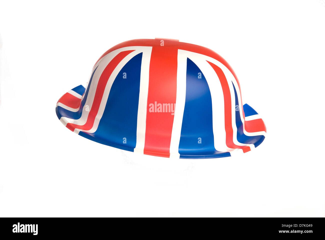 union jack bowler hat on white background Stock Photo - Alamy