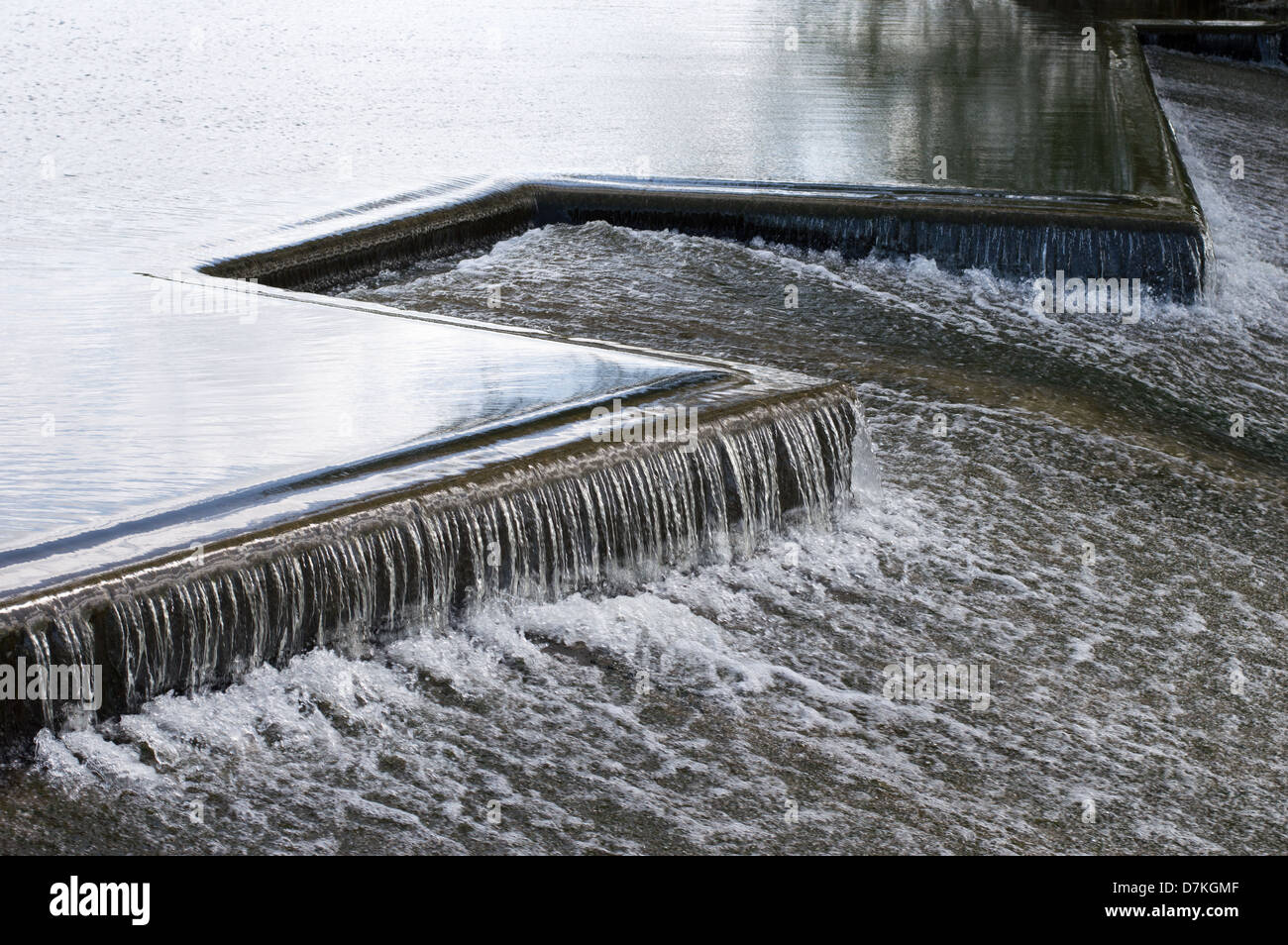 River water pouring/cascading over a weir Stock Photo - Alamy
