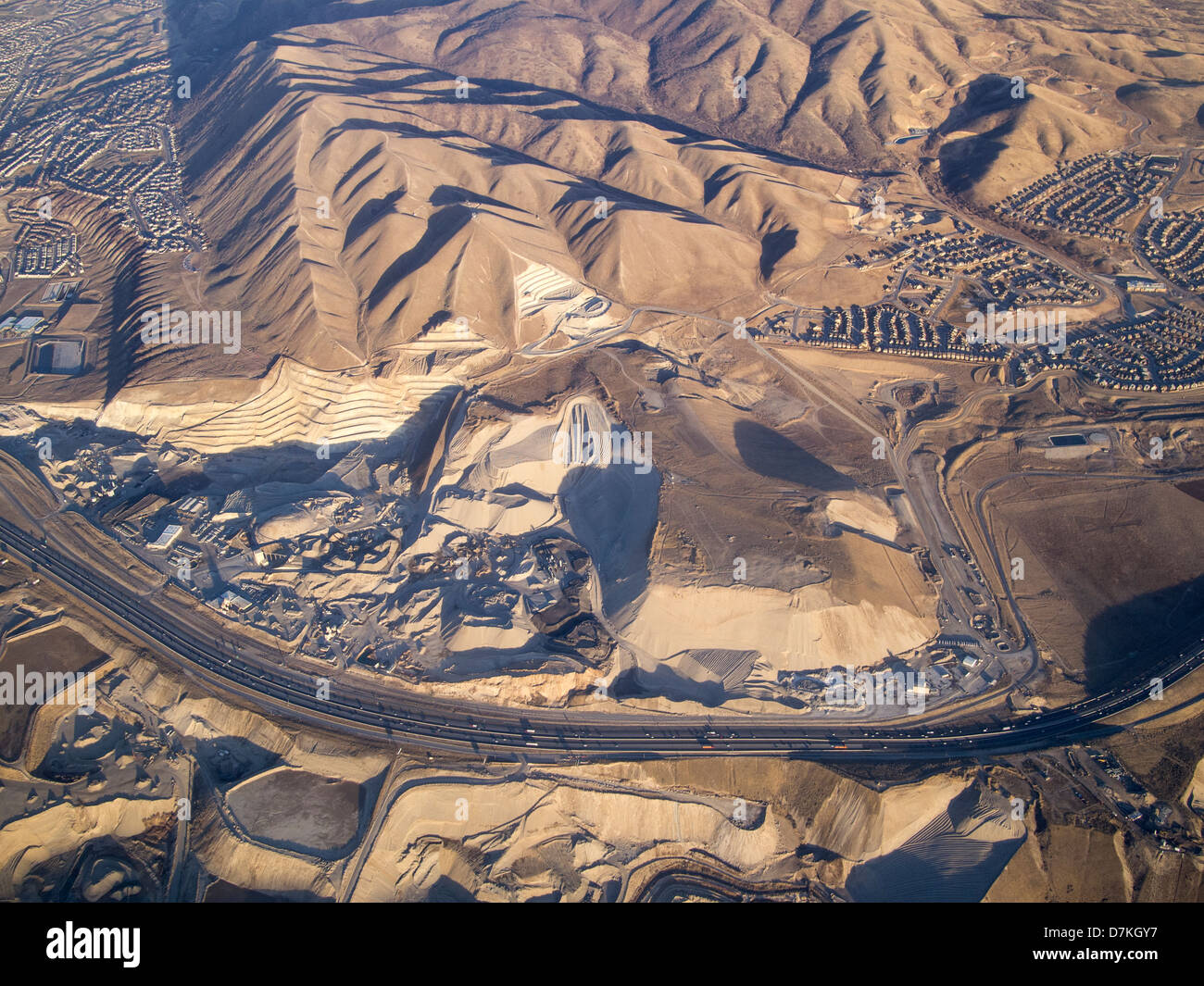 Aerial view of Geneva Rock quarry on Steep Mountain in Utah, known as ...