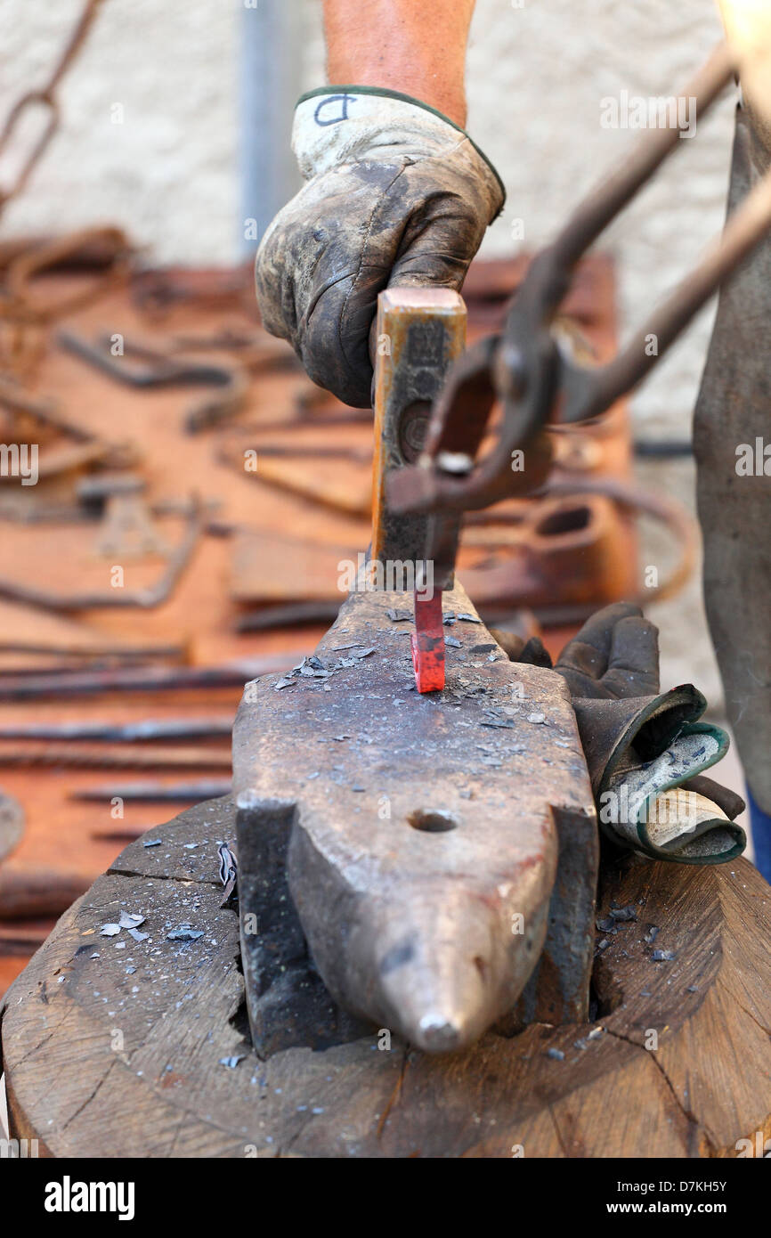 Italy Abruzzo Pescocostanzo traditional feast ancient craft smith Stock ...