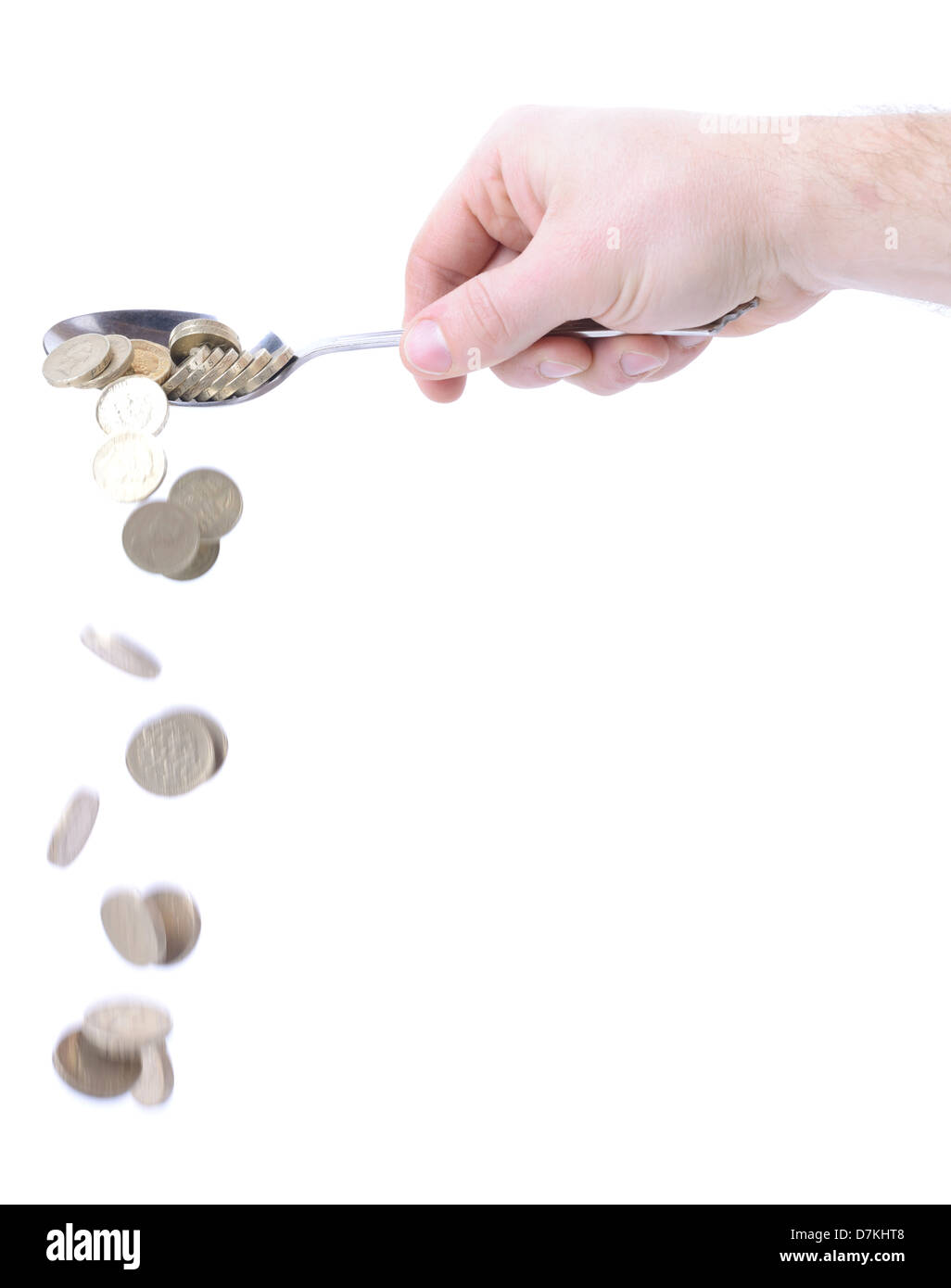 concept for pouring money into something such as investment or wasting ...