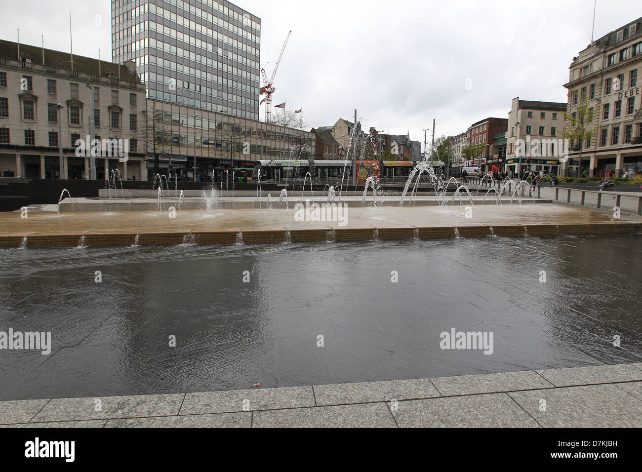 Fountains and water features in The Old Market Square, Nottingham ...