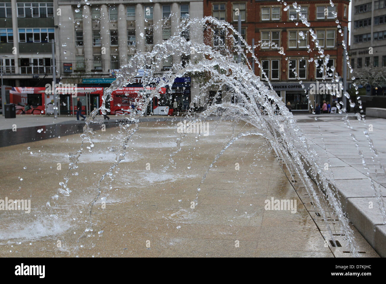 Fountains and water features in The Old Market Square, Nottingham ...