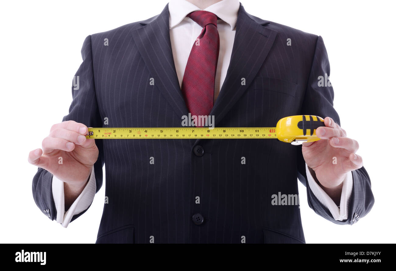 businessman concept of measuring success isolated on white Stock Photo ...