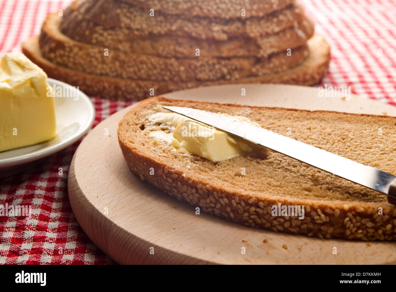 Buttered bread on plate hi-res stock photography and images - Alamy