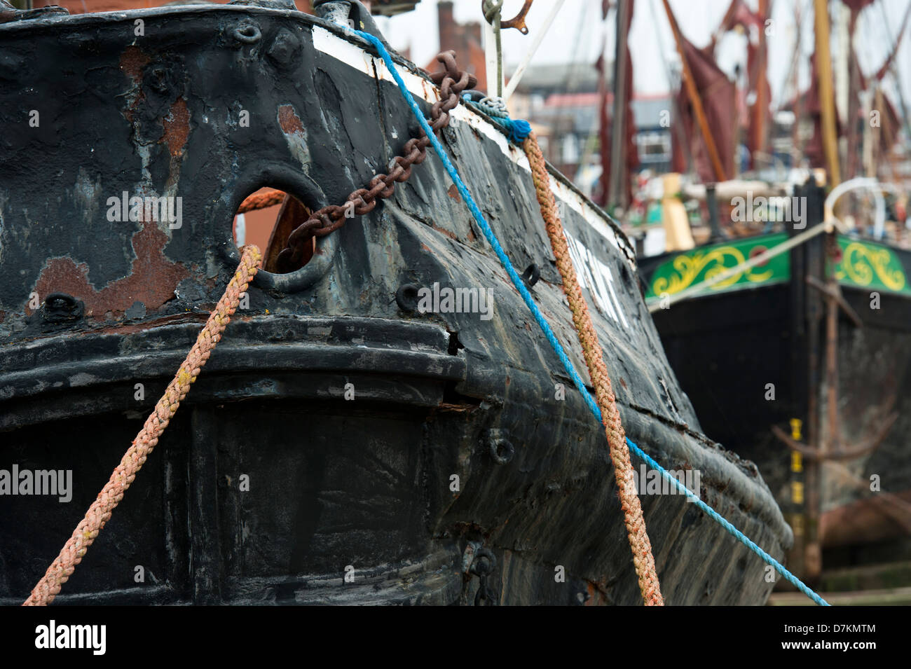 rusty old tug on dockside Stock Photo - Alamy