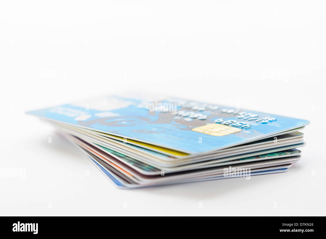 A pile of several colored credit cards Stock Photo - Alamy