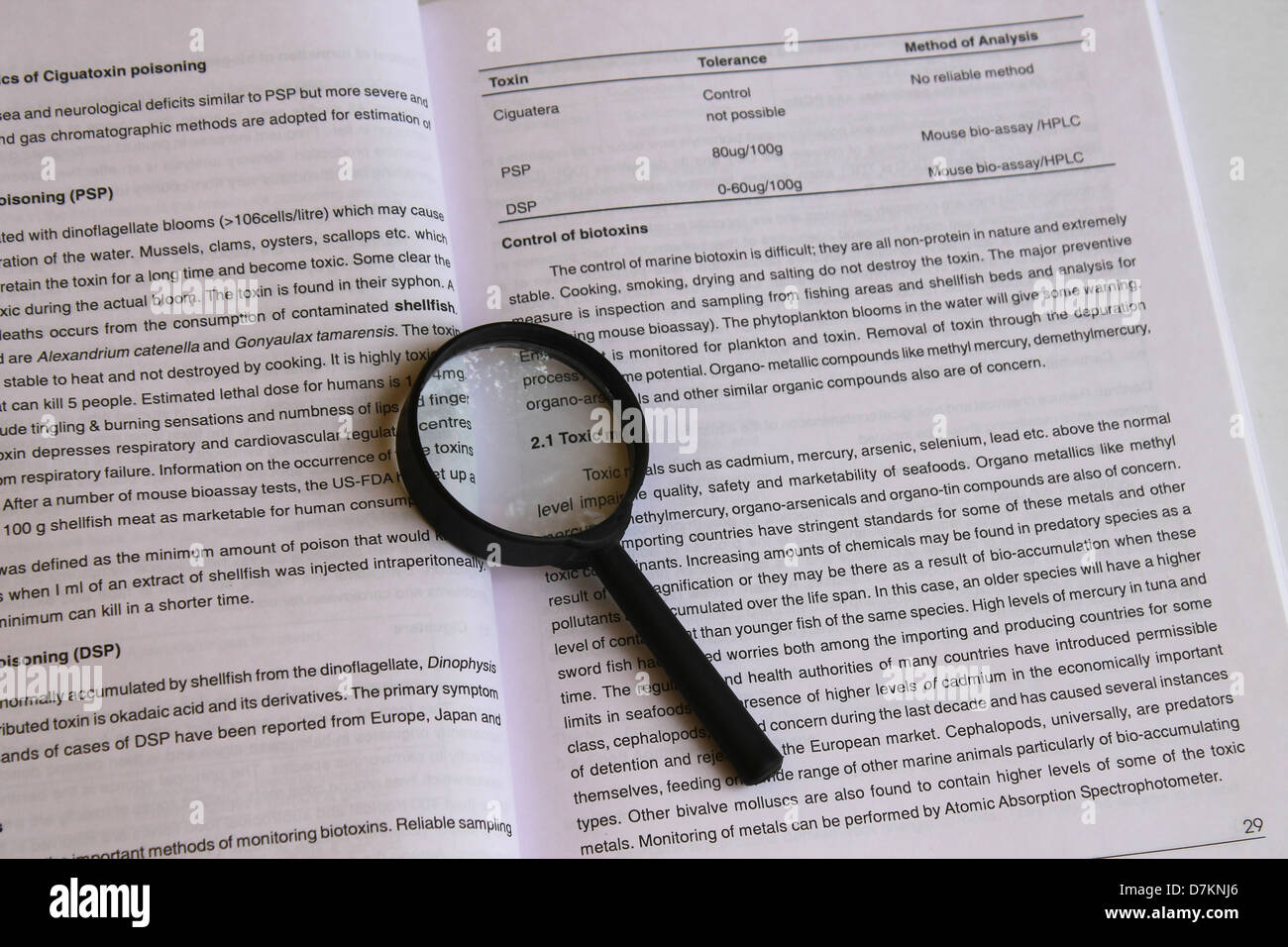 Magnifying lens on an open book Stock Photo - Alamy