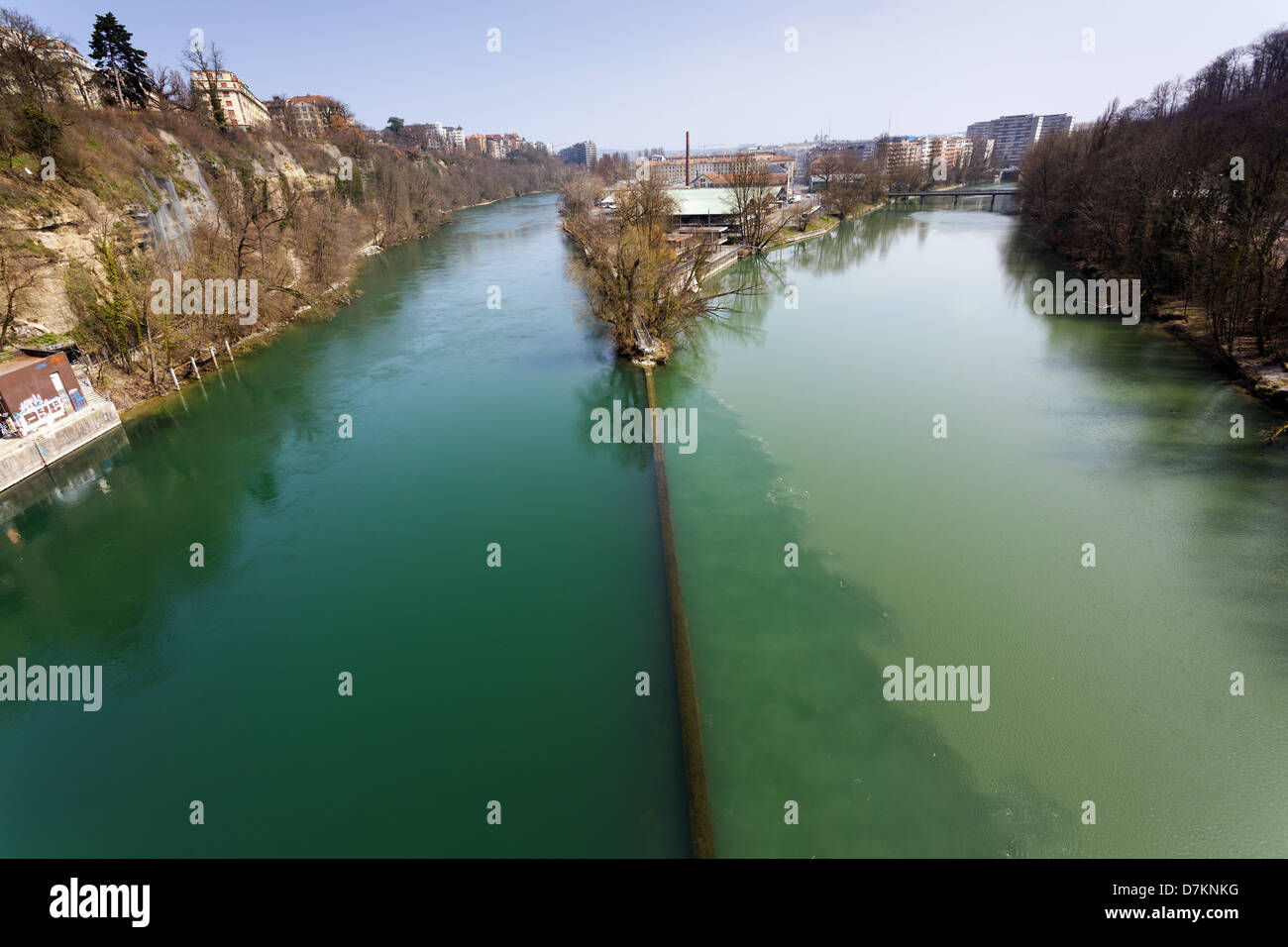 Rivers rhone and arve in geneva hi-res stock photography and images - Alamy