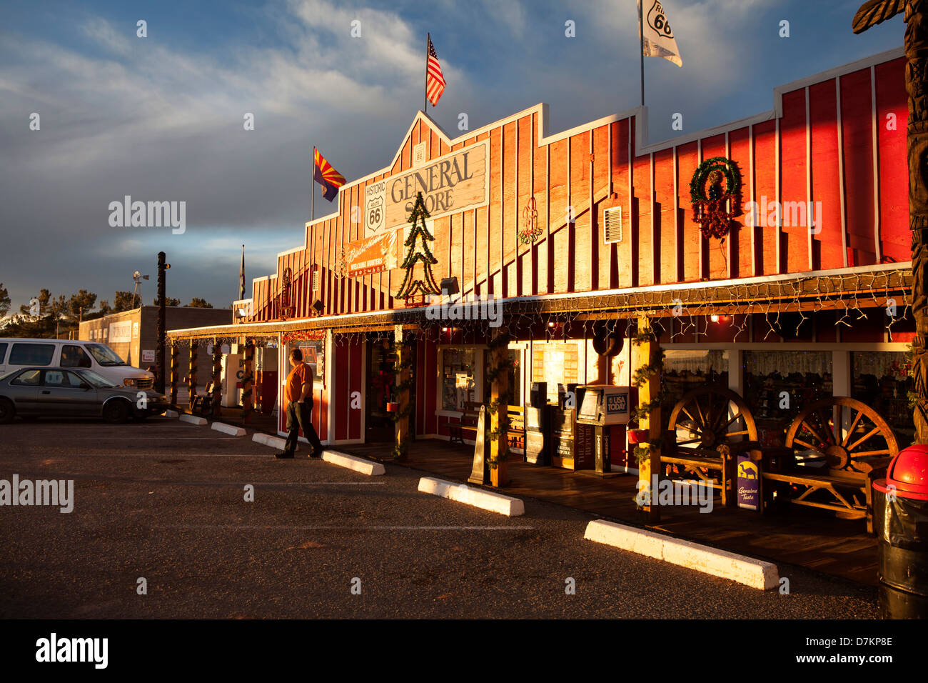 A general store at sunset, Seligman, route66, Arizona, USA Stock Photo ...