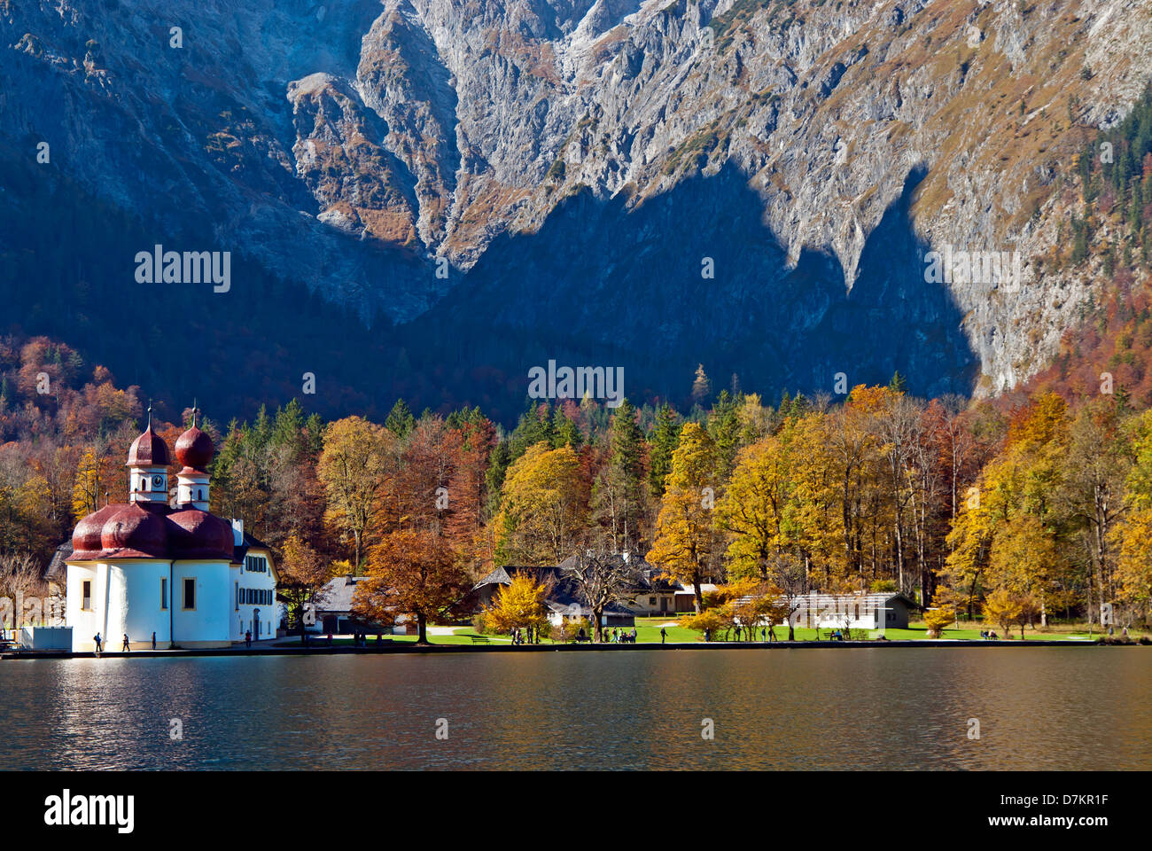 Konigssee lake and pilgrimage church in Bavaria Stock Photo - Alamy