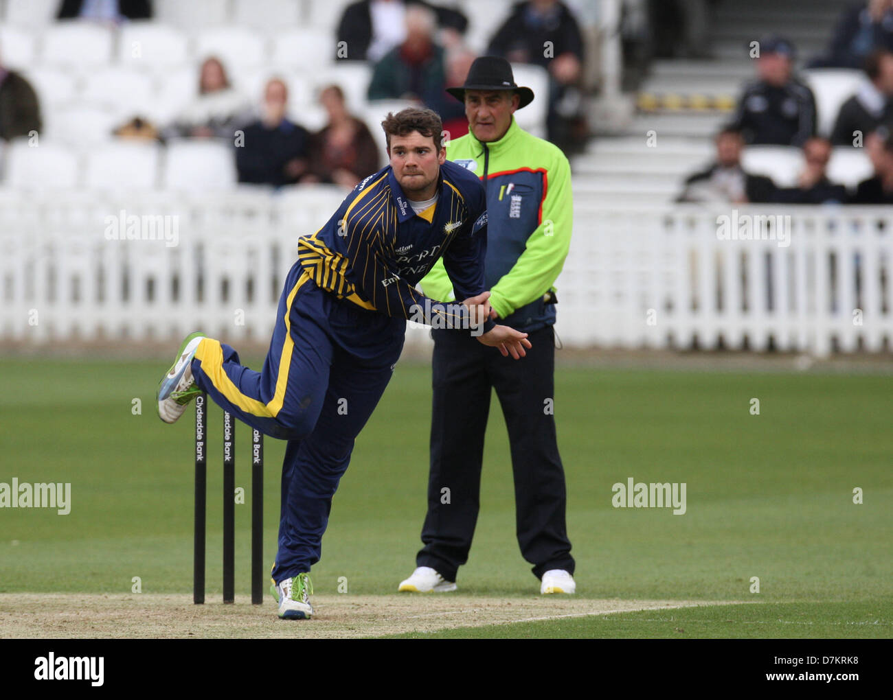 London, UK. 9th May 2013. Ryan Pringle of Durham CCC during the ...