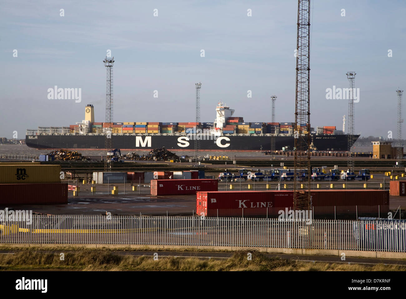 MSC Christina Mediterranean shipping line ship arriving at the Port of ...