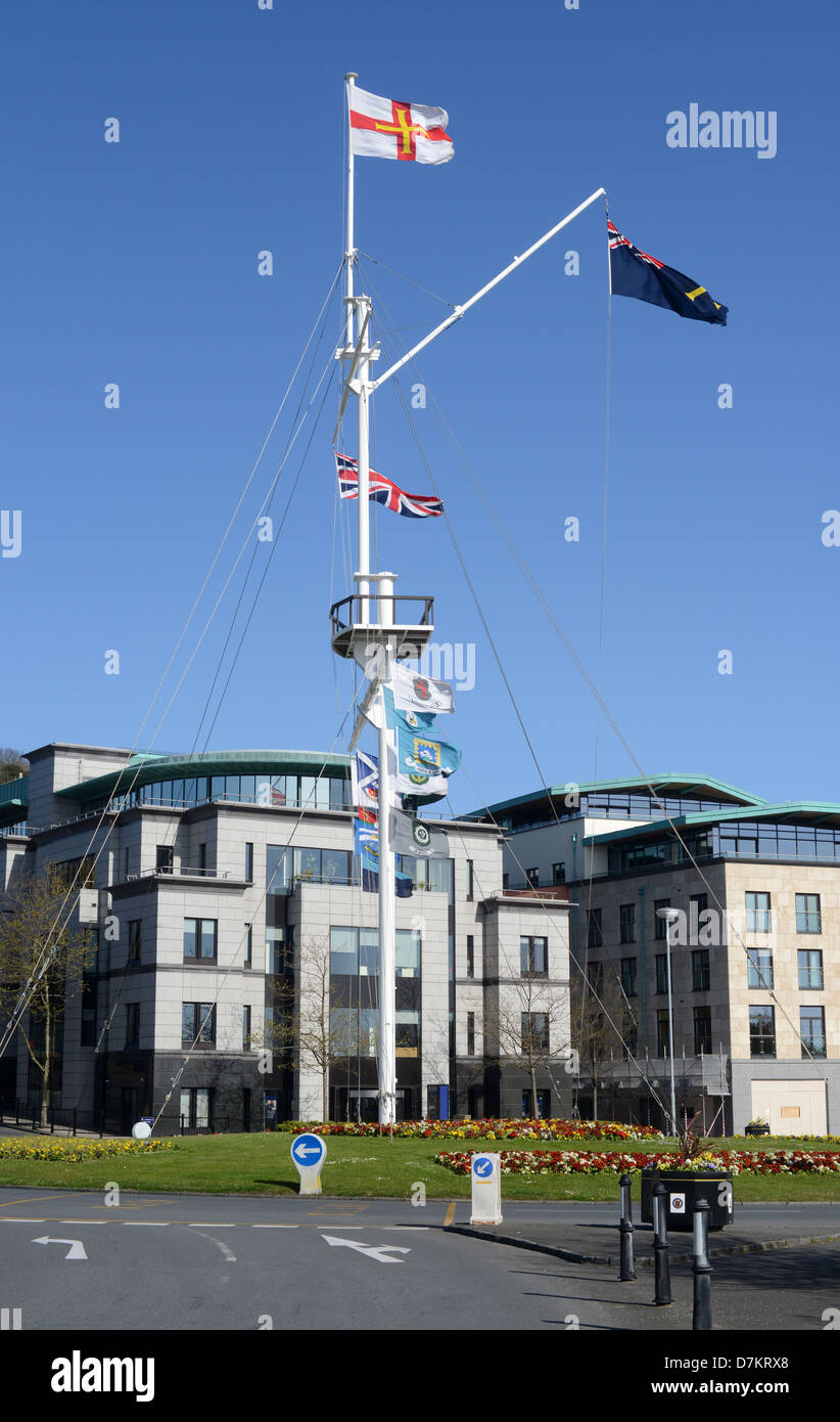 Weighbridge roundabout in St Peter Port, Guernsey, Channel Islands, GB ...