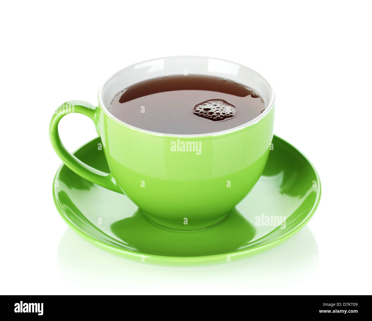 Green tea cup. Isolated on white background Stock Photo - Alamy