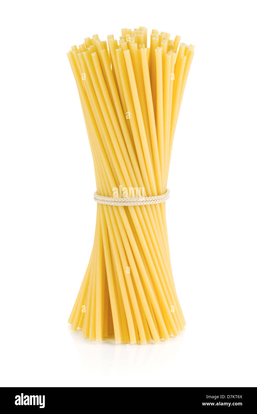 Bunch of spaghetti. Isolated on white background Stock Photo - Alamy