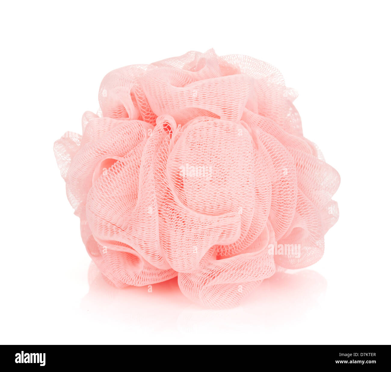 Pink bath puff. Isolated on white background Stock Photo - Alamy