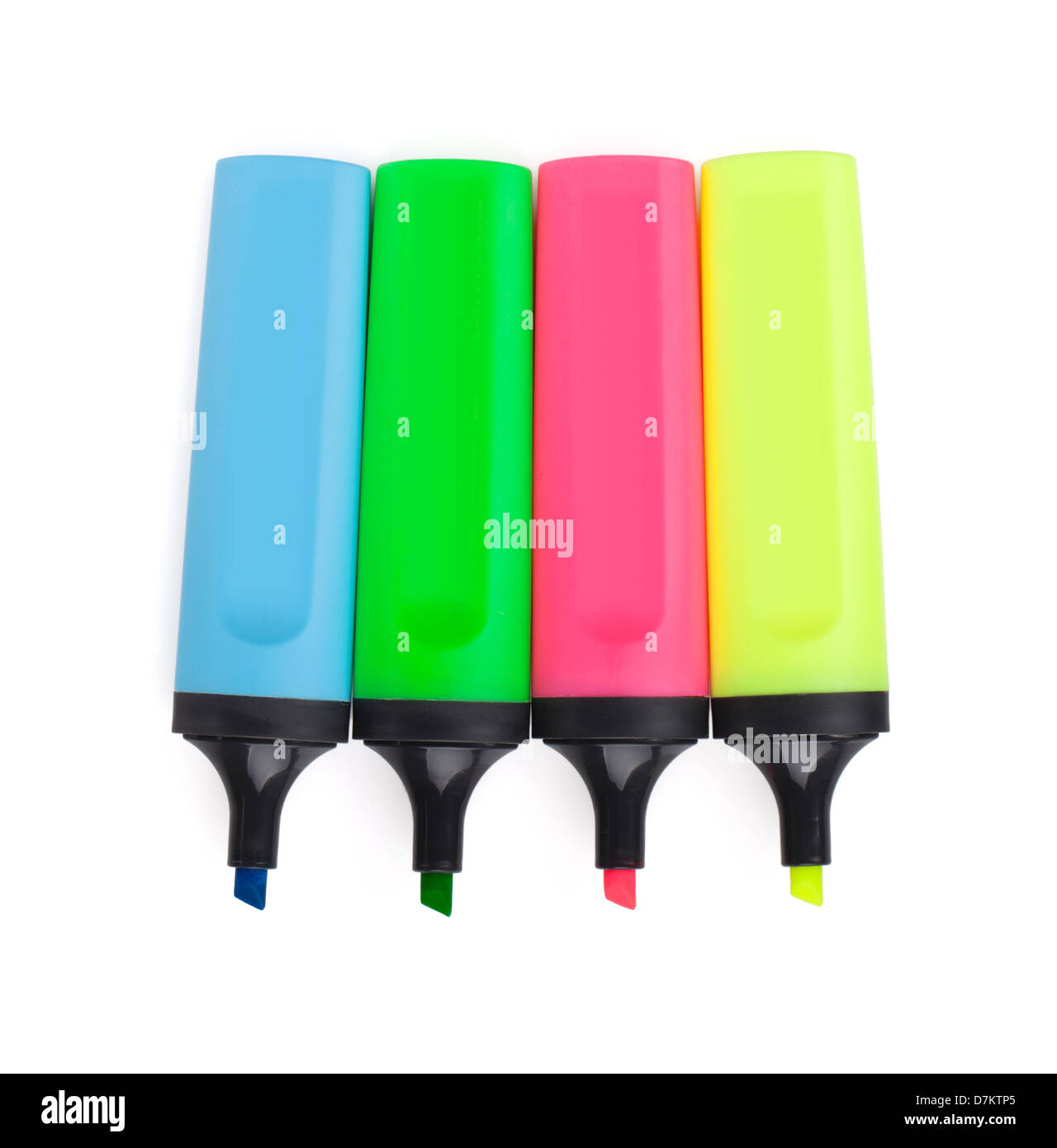Multicolored highlighters. Isolated on white background Stock Photo - Alamy