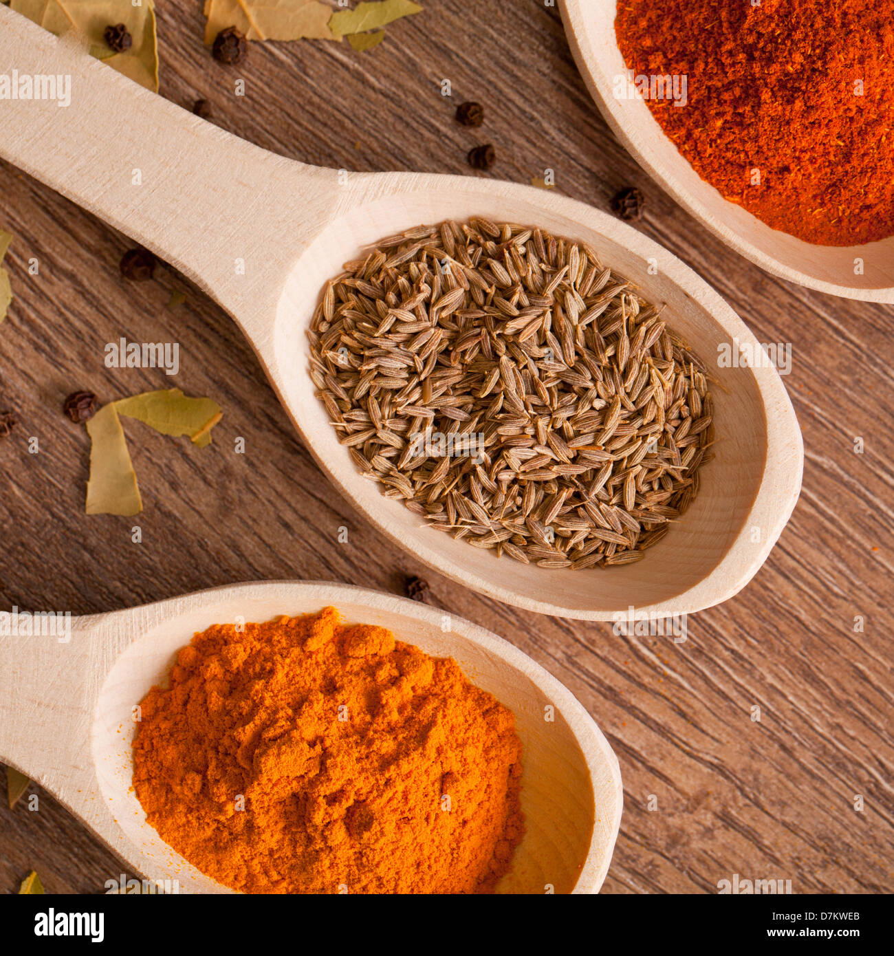 closeup spices on spoon Stock Photo - Alamy