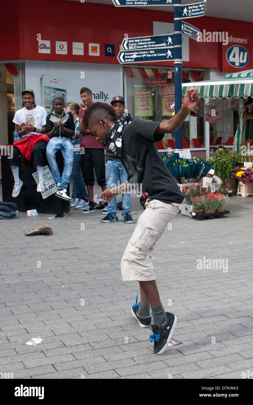 Street dancer/performer in Birmingham, England Stock Photo - Alamy