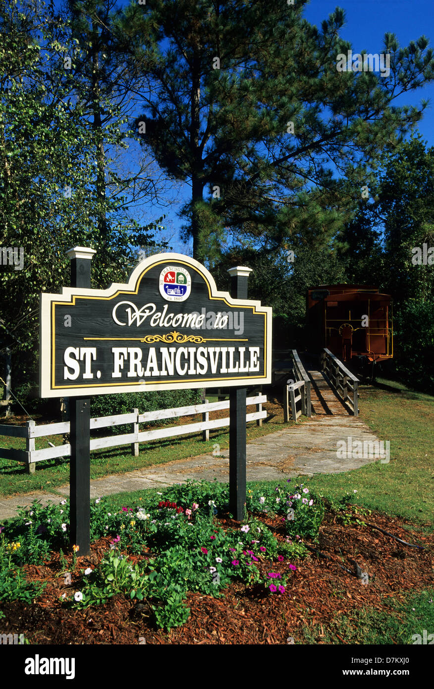 Elk283-2894v Louisiana, St Francisville, town sign Stock Photo - Alamy