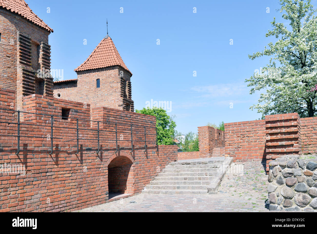 The Barbican, medieval fortification in the old town of Warsaw, Poland ...