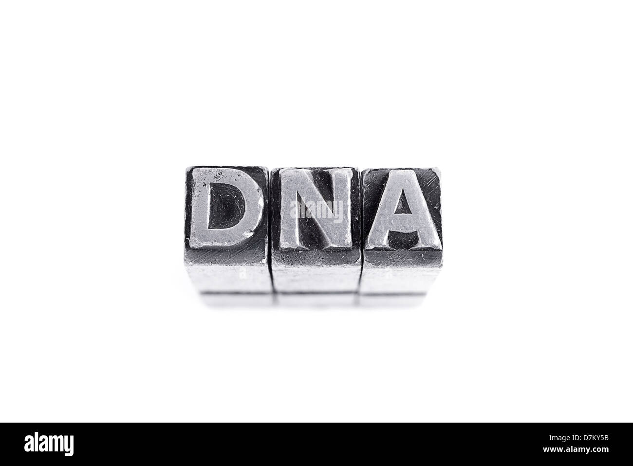 Dna sign, antique metal letter type Stock Photo - Alamy