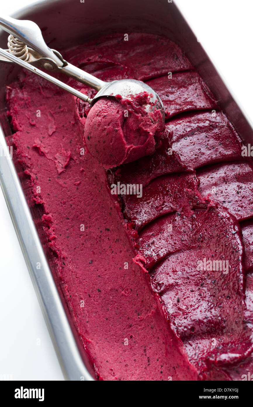 Gourmet mixed berry gelato on a white background Stock Photo - Alamy