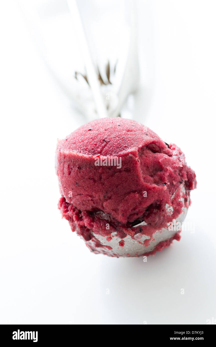 Gourmet mixed berry gelato on a white background Stock Photo - Alamy