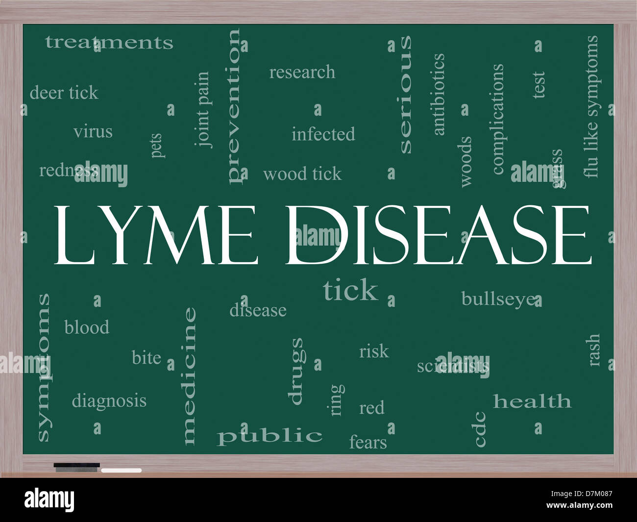 Lyme Disease Word Cloud Concept on a Blackboard with great terms such ...