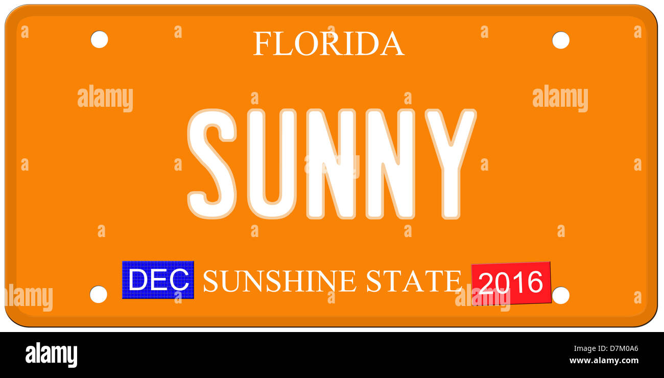 Florida sunshine state license plate hi-res stock photography and ...