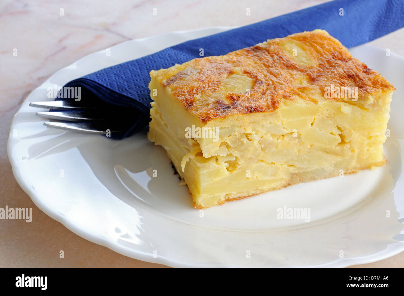 Square of Spanish tortilla tapas, Andalusia, Spain, Western Europe ...