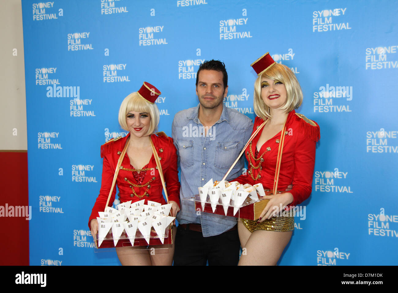 Pictured is Sebastien Guy, Director of the film ‘Nerve’ with ushers on ...
