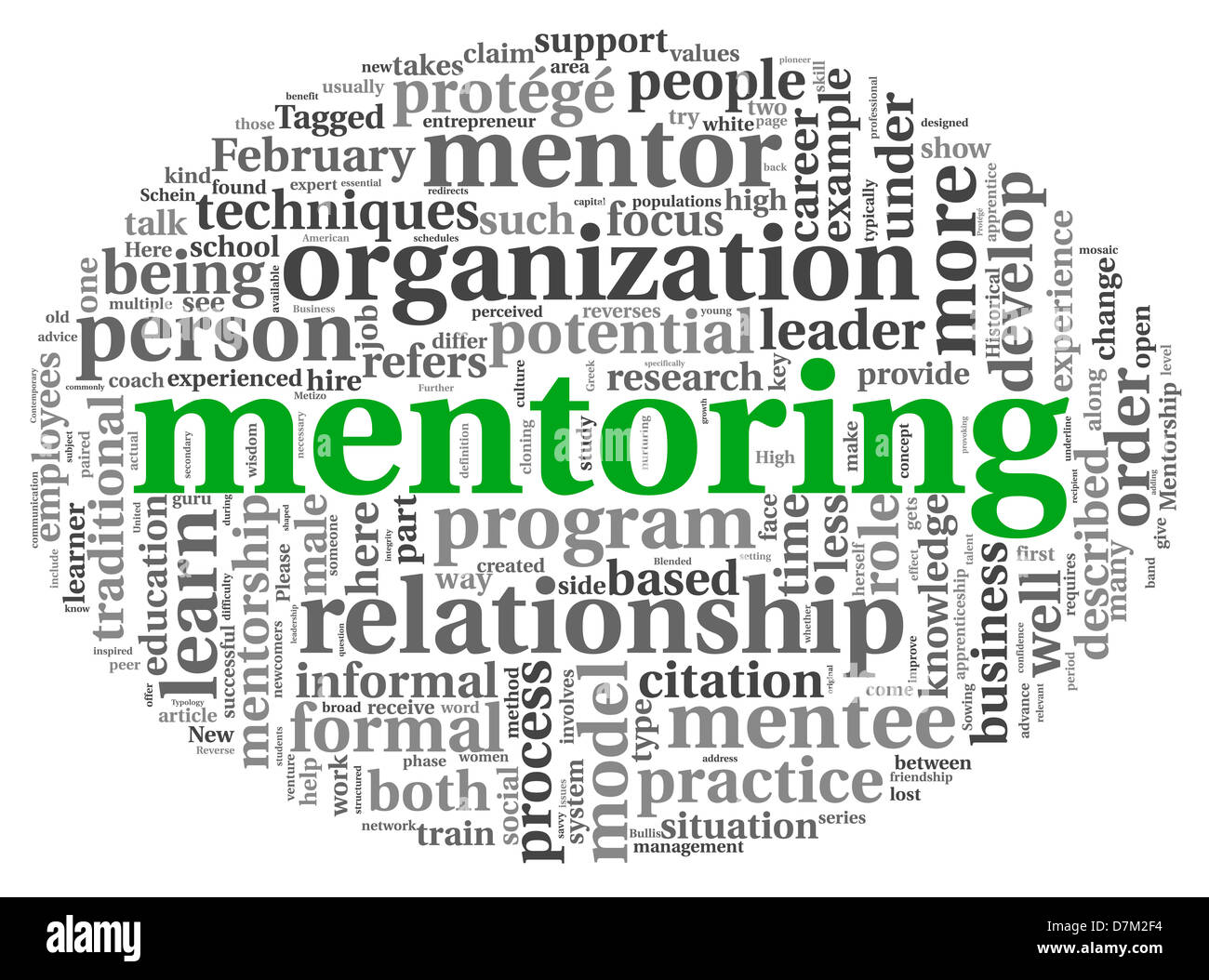 Mentoring and teamwork concept in word tag cloud on white Stock Photo - Alamy